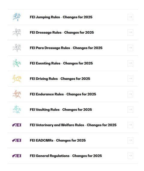 FEI Rules Update 2025 - Equestic SaddleClip